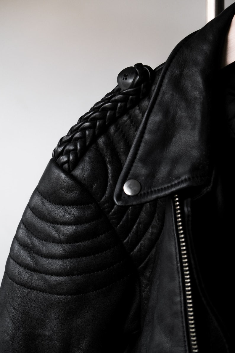 1980's Vintage ECHTES LEDER Leather Biker Jacket With Belt - Etsy