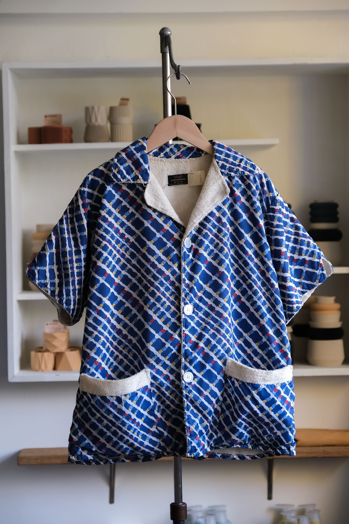 1960s sears Terry Cloth Cabana Beach Shirt - Etsy