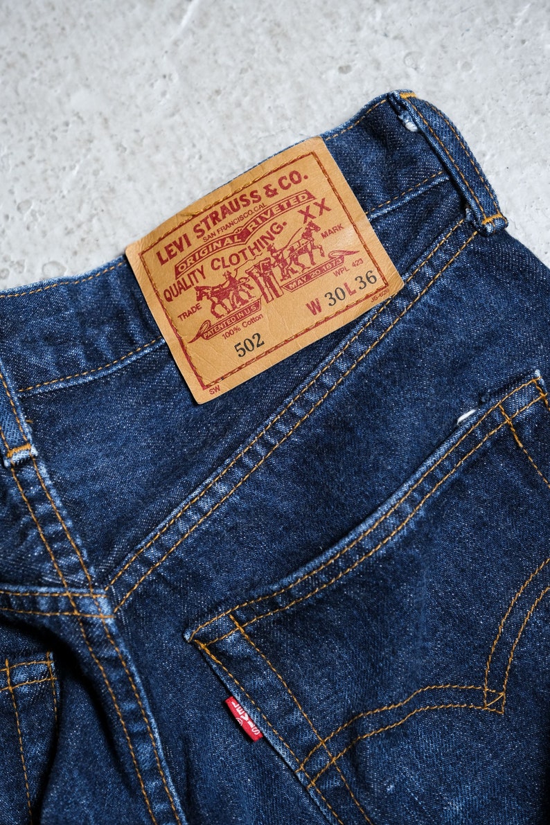 Levis Vintage Clothing LVC 00s 502 Big E Selvedge Denim Jeans Replica Big E Selvedge J22 Factory ...