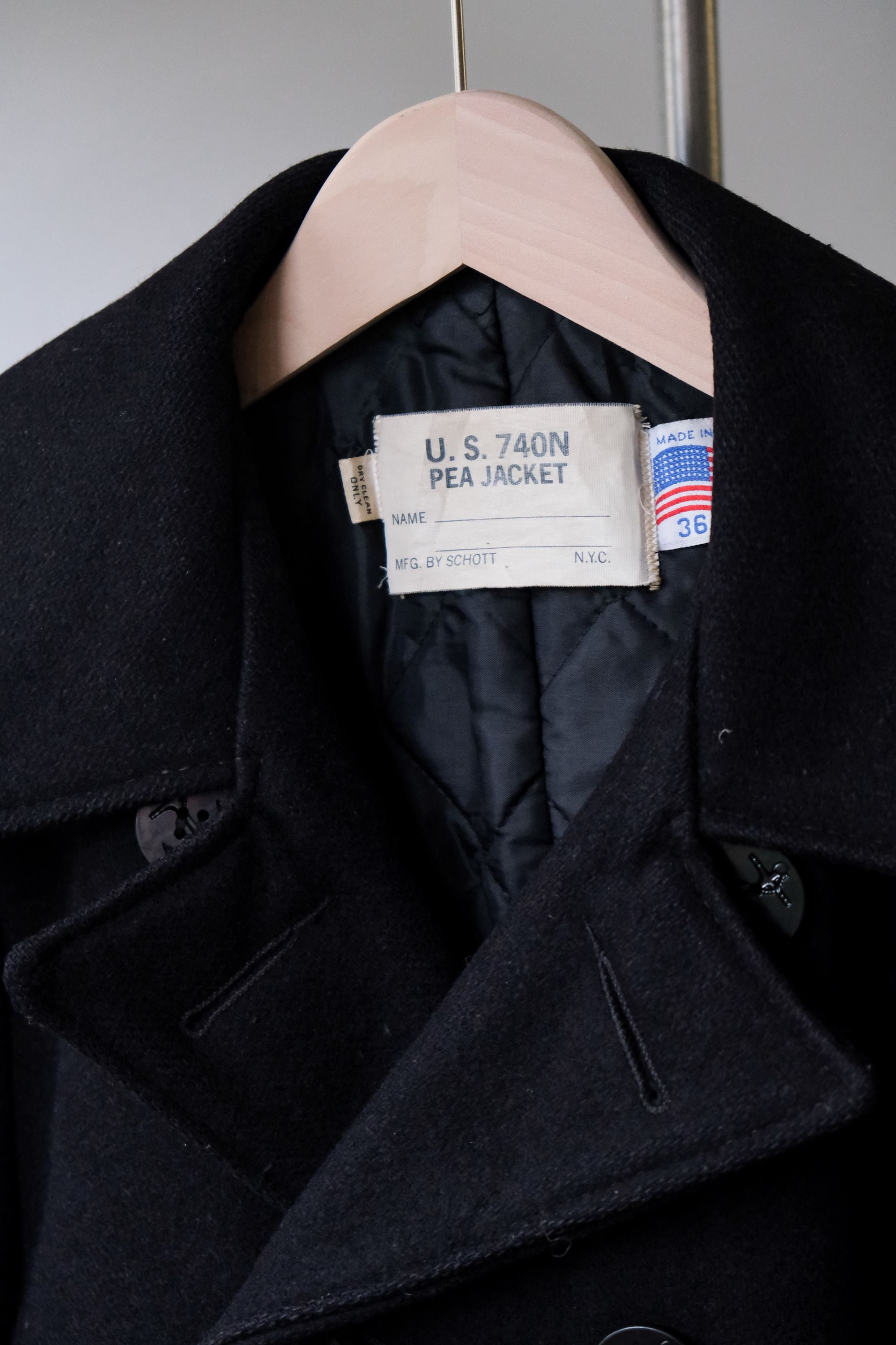 SCHOTT U.S. 740N Pea Coat Wool Jacket Made in USA - Etsy