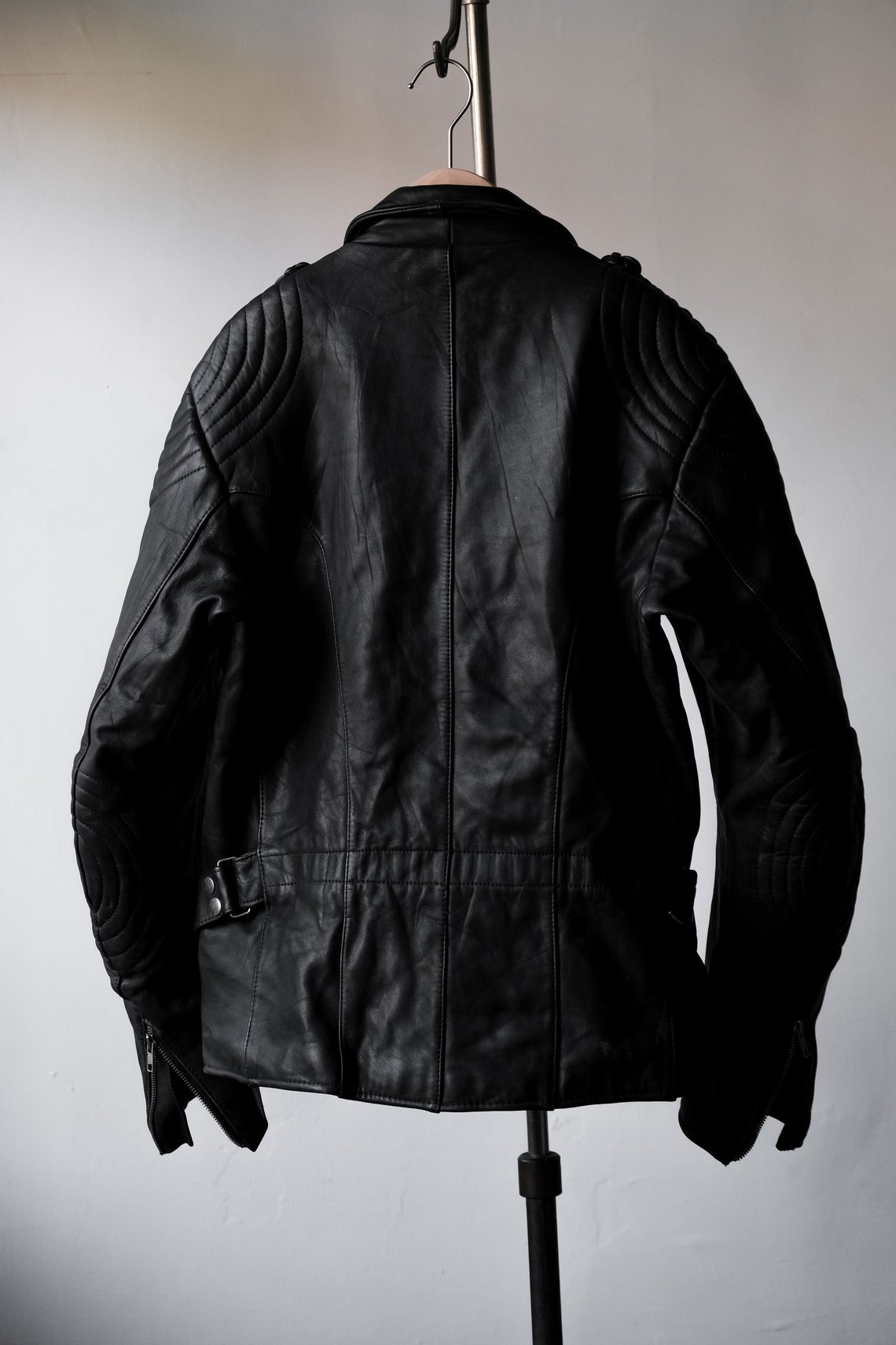 1980's Vintage ECHTES LEDER Leather Biker Jacket With Belt - Etsy