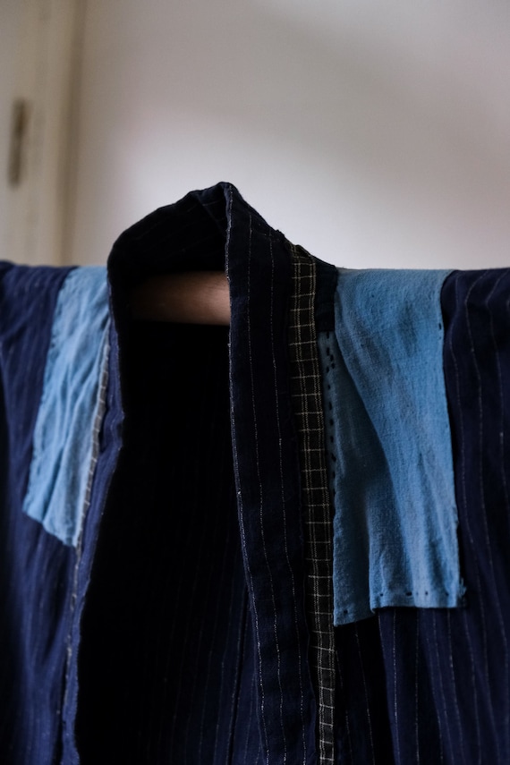 1950s Japanese Vintage Indigo Boro Kimono Noragi - Gem