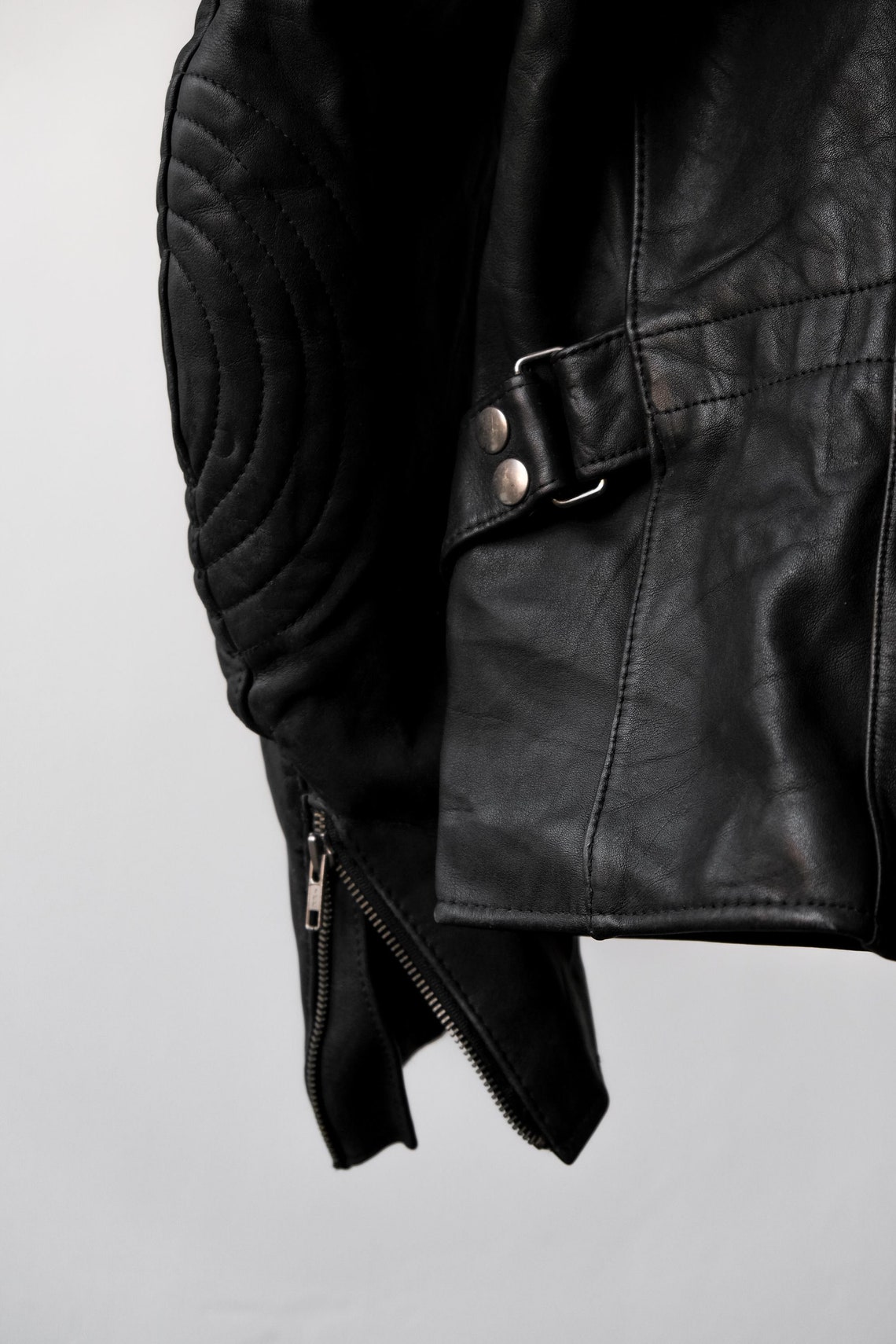 1980's Vintage ECHTES LEDER Leather Biker Jacket With Belt - Etsy