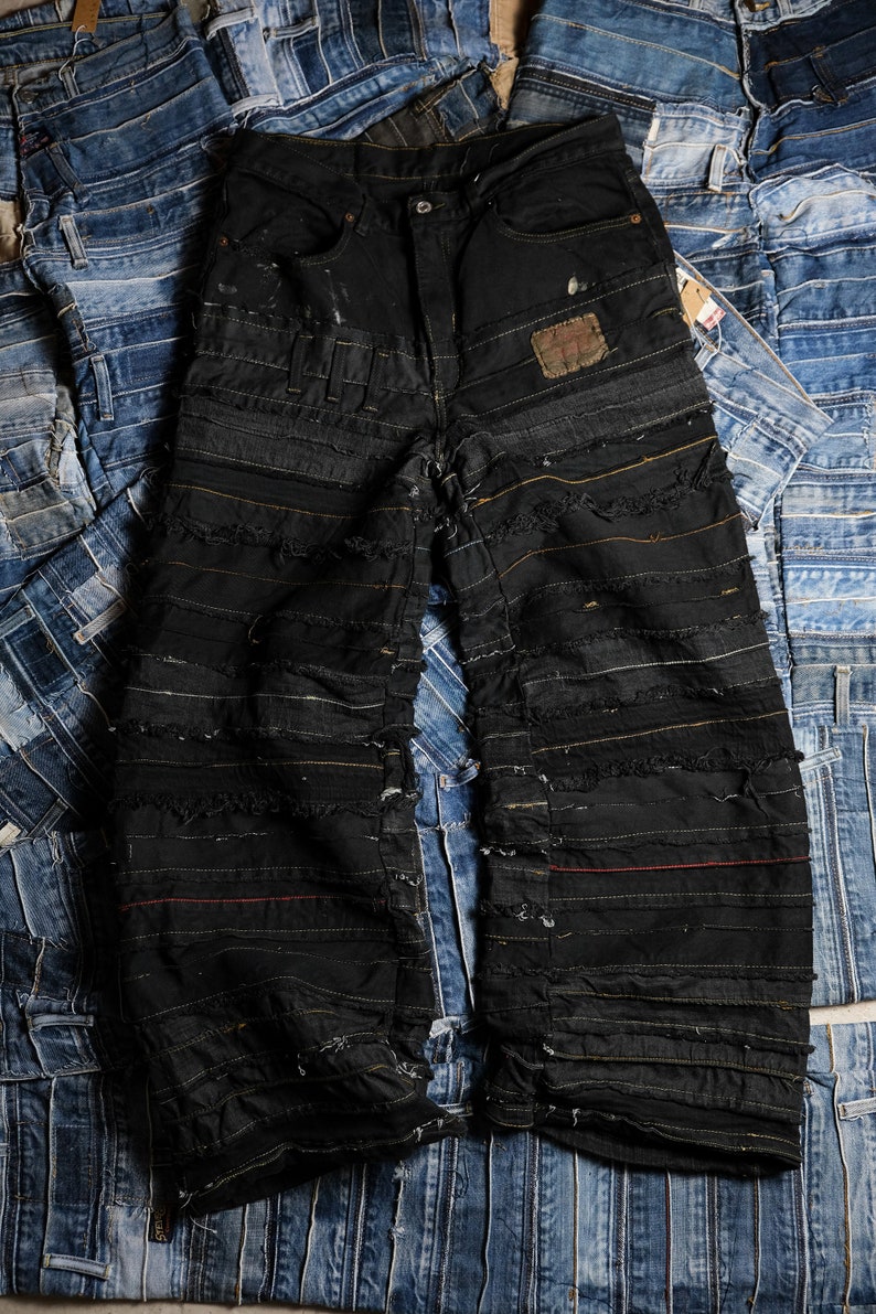 Remake Vintage Patchwork Denim Jeans /BL - Etsy UK