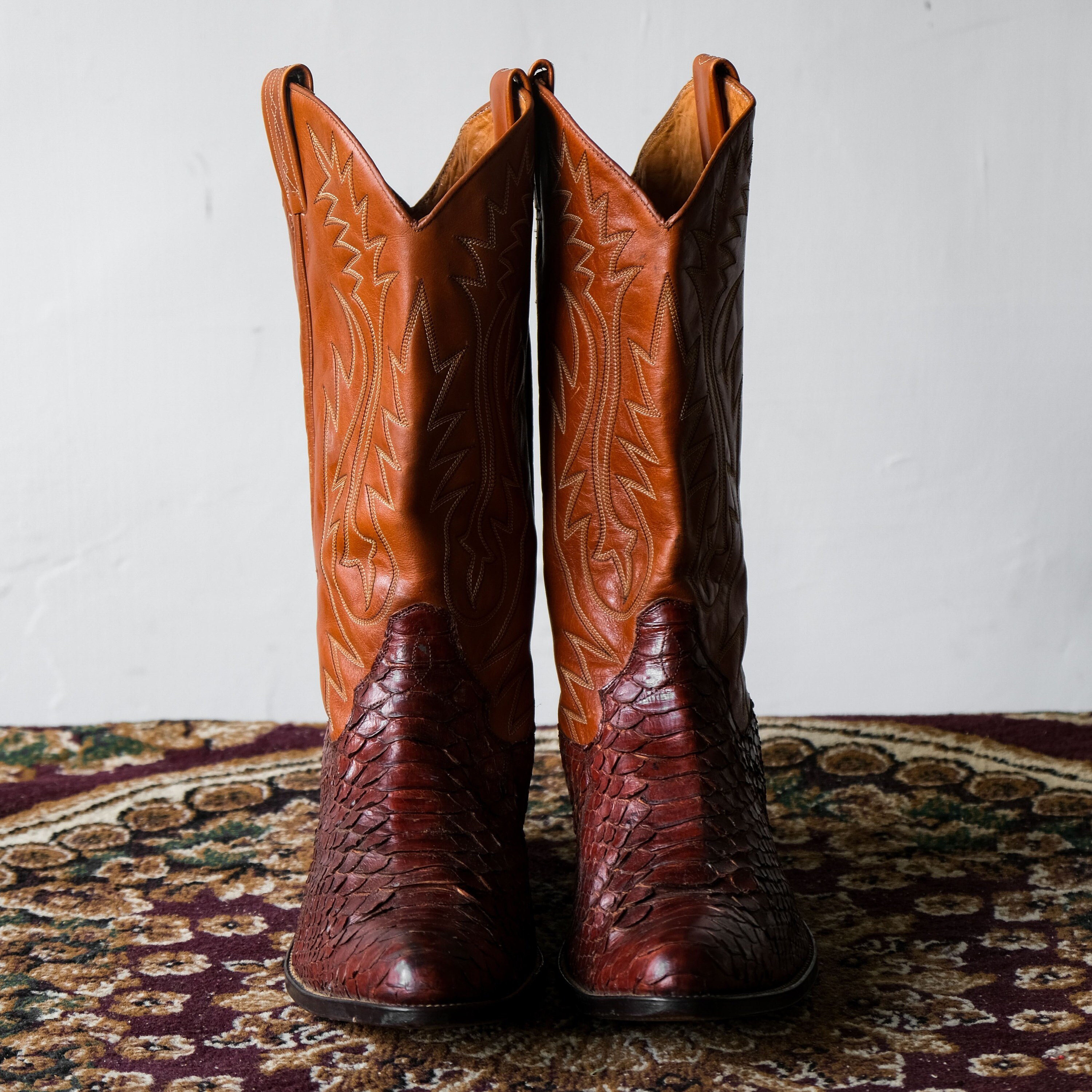 Vintage “dan Post”snakeskin Cowboy Western Boots Made in SPAIN - Etsy