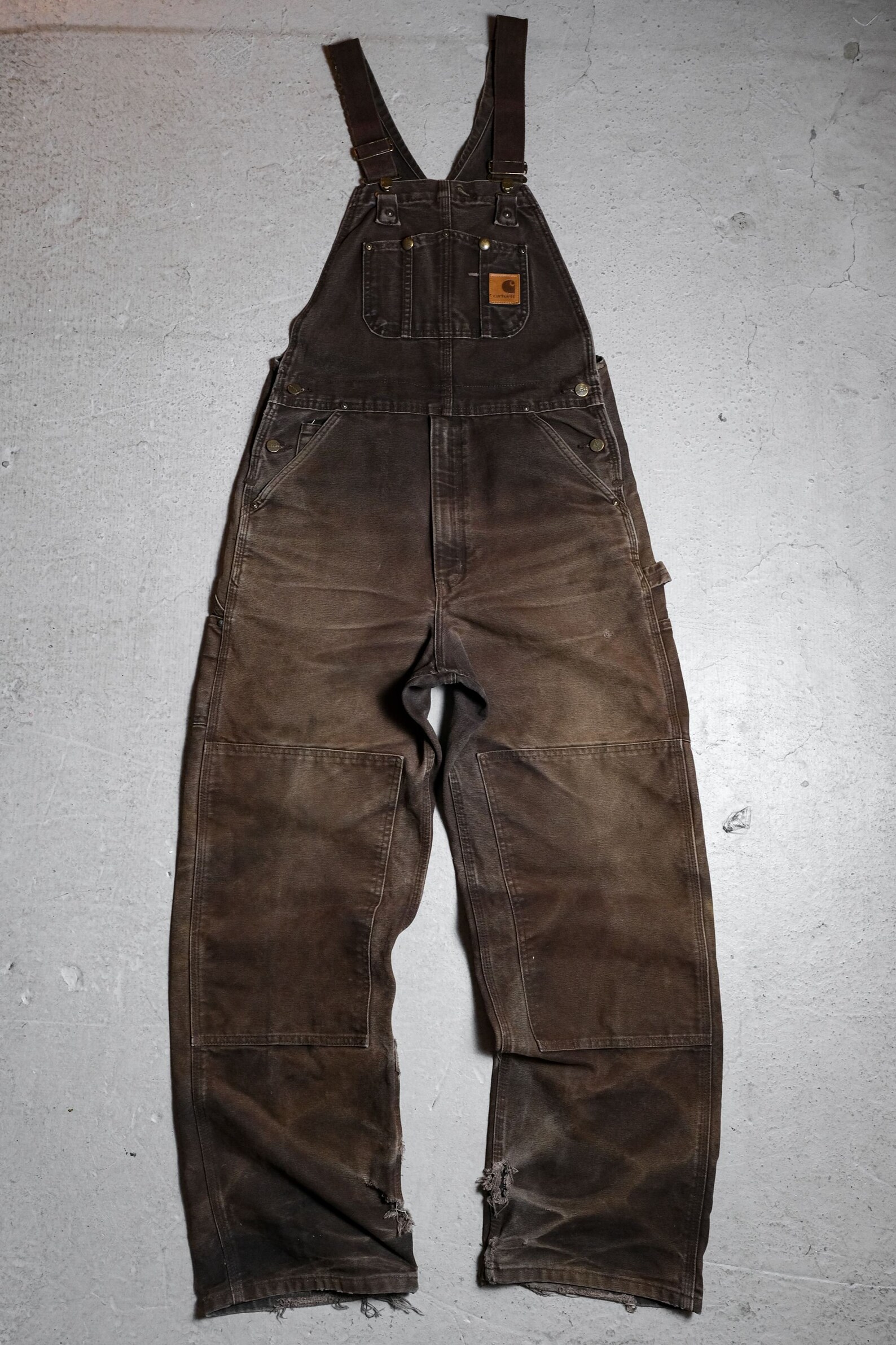Carhartt Vintage Faded Canvas Double Knee Carpenter Overalls - Etsy