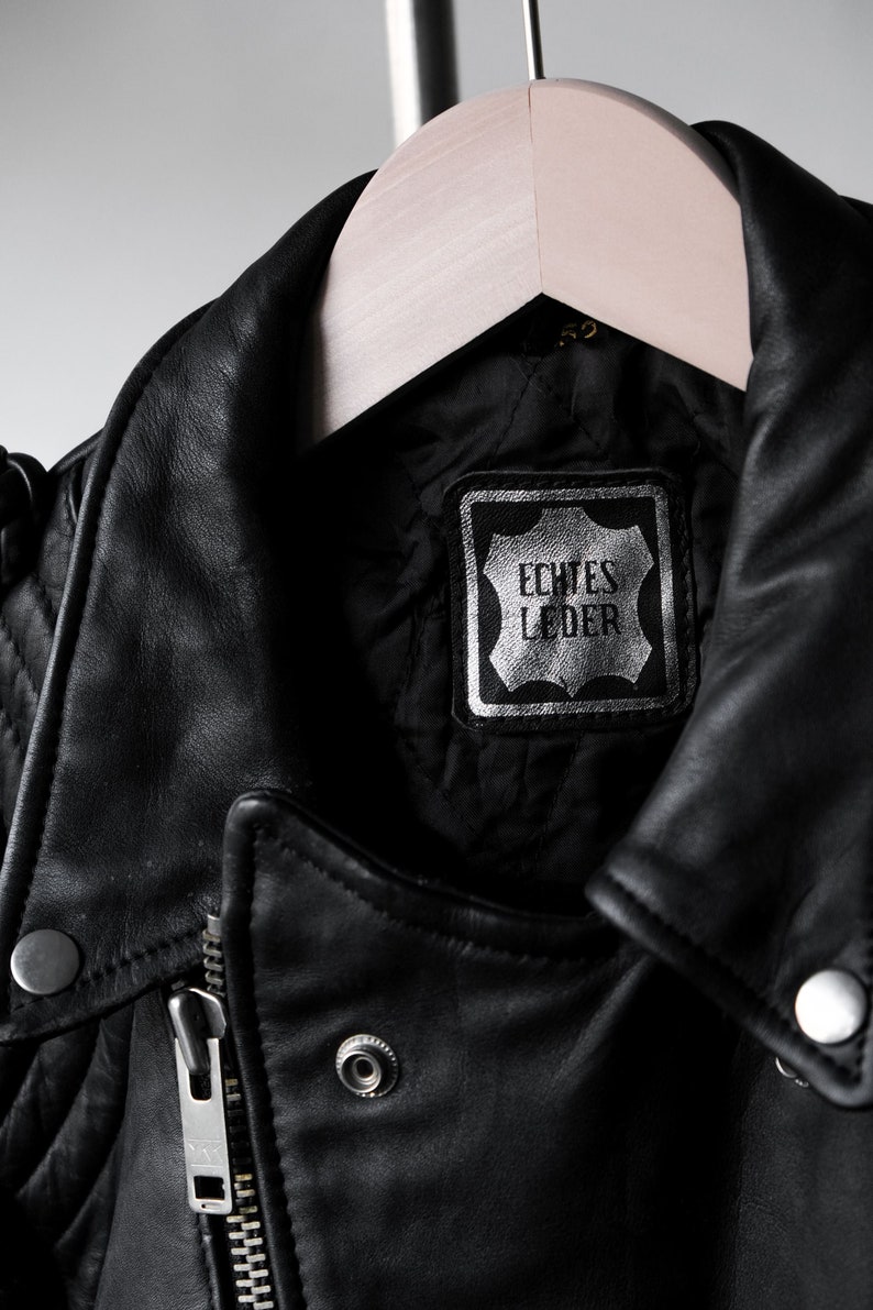 1980's Vintage ECHTES LEDER Leather Biker Jacket With Belt - Etsy