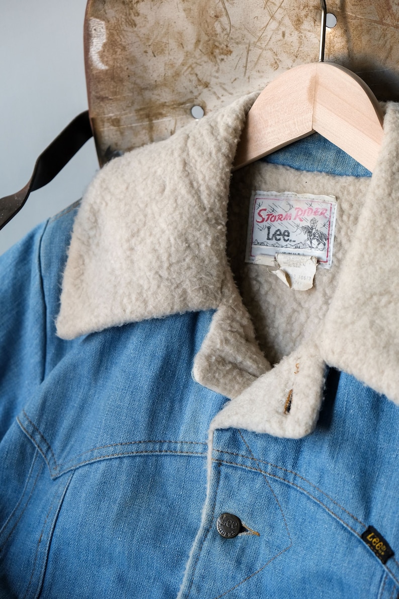 70's Lee Storm Rider Vintage Sherpa Denim Jacket Made in USA - Etsy