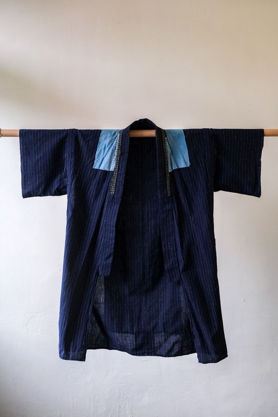 1950s Japanese Vintage Indigo Boro Kimono Noragi - Gem