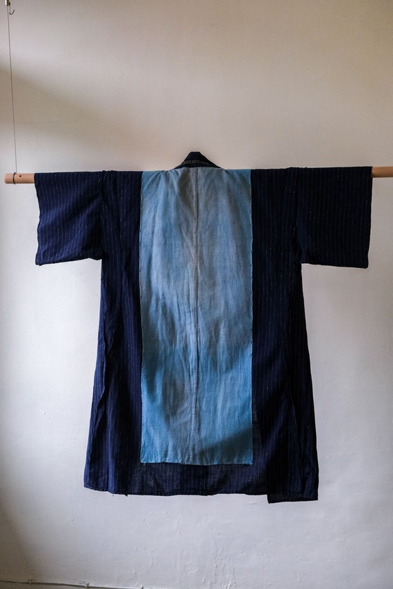 1950s Japanese Vintage Indigo Boro Kimono Noragi - Gem