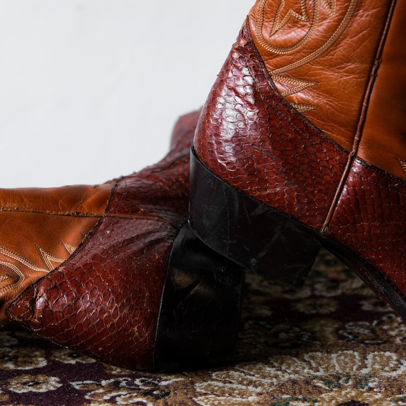 Vintage “dan Post”snakeskin Cowboy Western Boots Made in SPAIN - Etsy