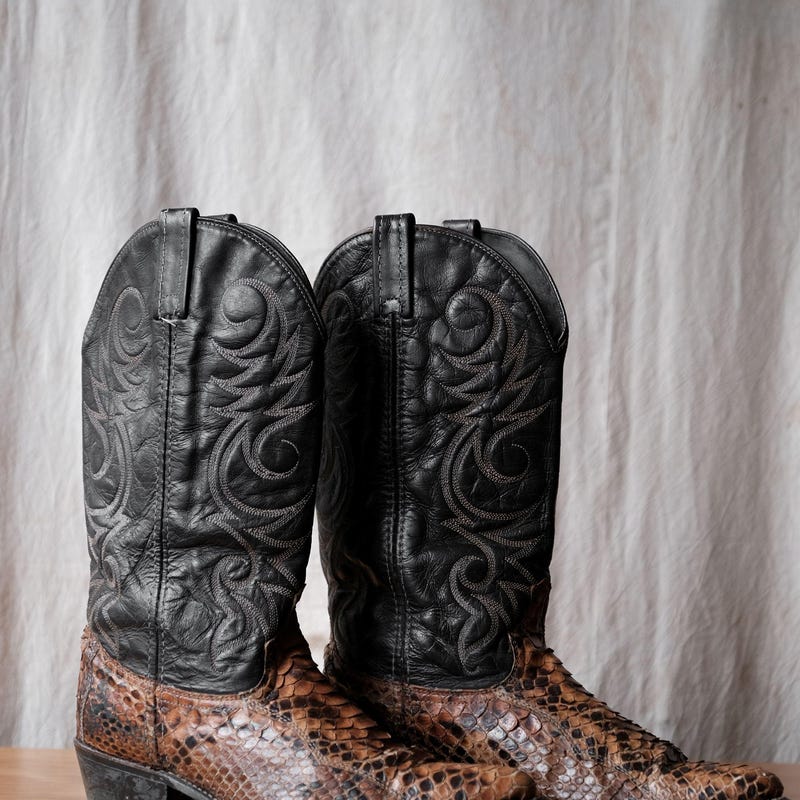 Snake Skin Boots - Etsy