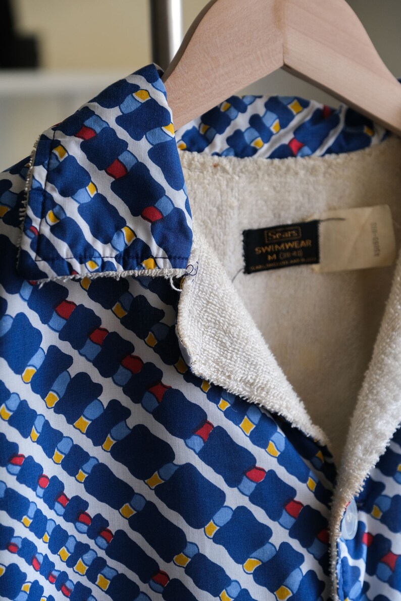 1960s sears Terry Cloth Cabana Beach Shirt - Etsy