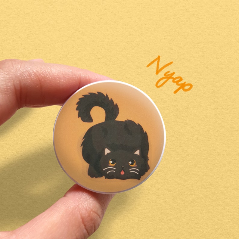 Chonky Cat Popsocket Waterproof Vinyl Sticker - Etsy