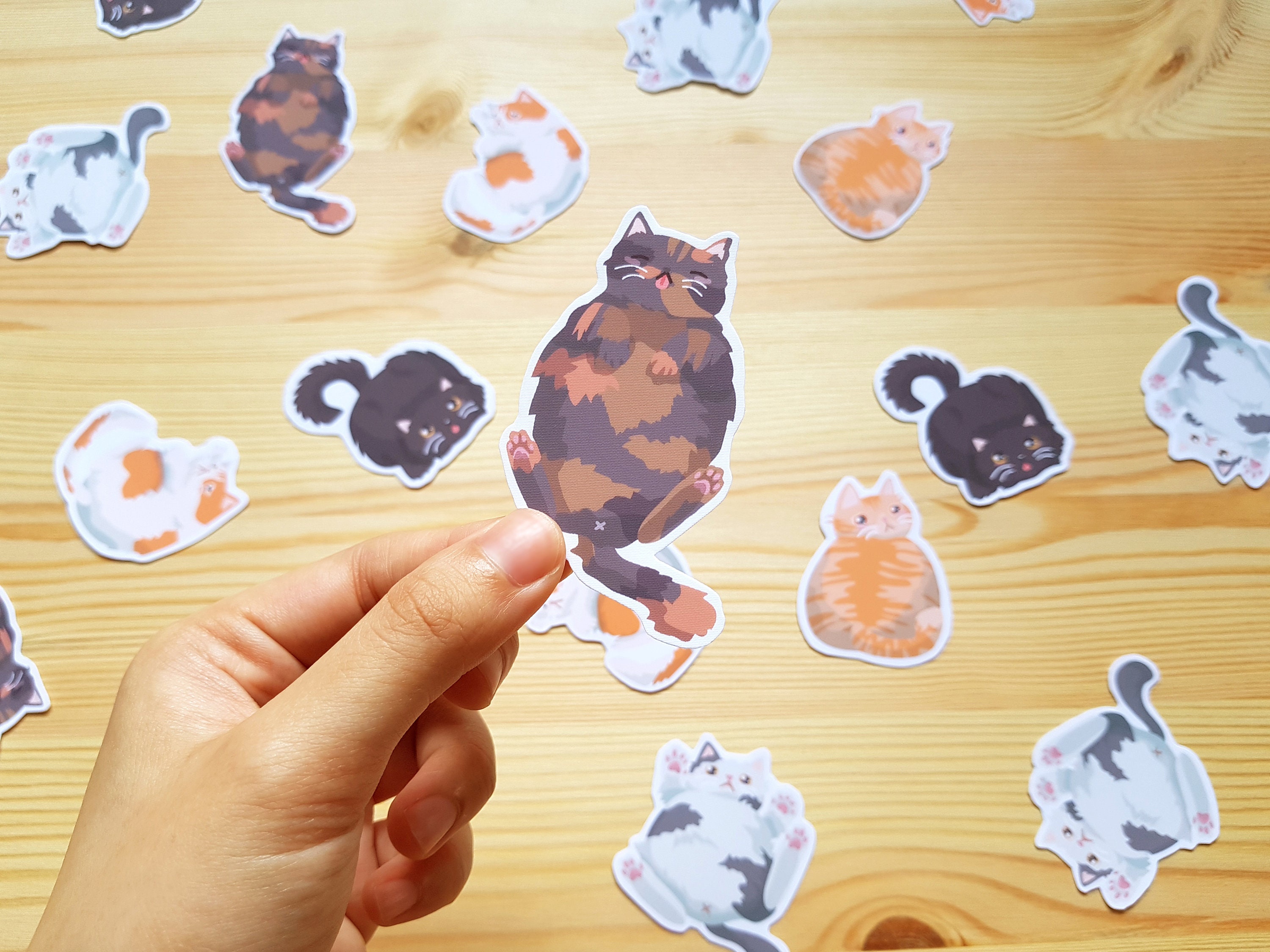 Chonky Cat Waterproof Vinyl Sticker - Etsy
