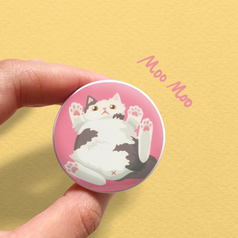 Chonky Cat Popsocket Waterproof Vinyl Sticker - Etsy