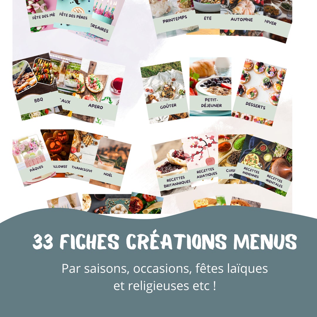 33 fiches pour créer vos menus selon les saisons, vos goûts ou les ...