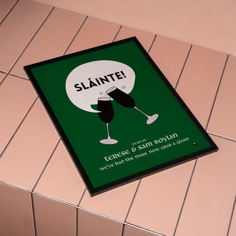 Sláinte Irish Personalised Wedding Print | Cheers - Etsy