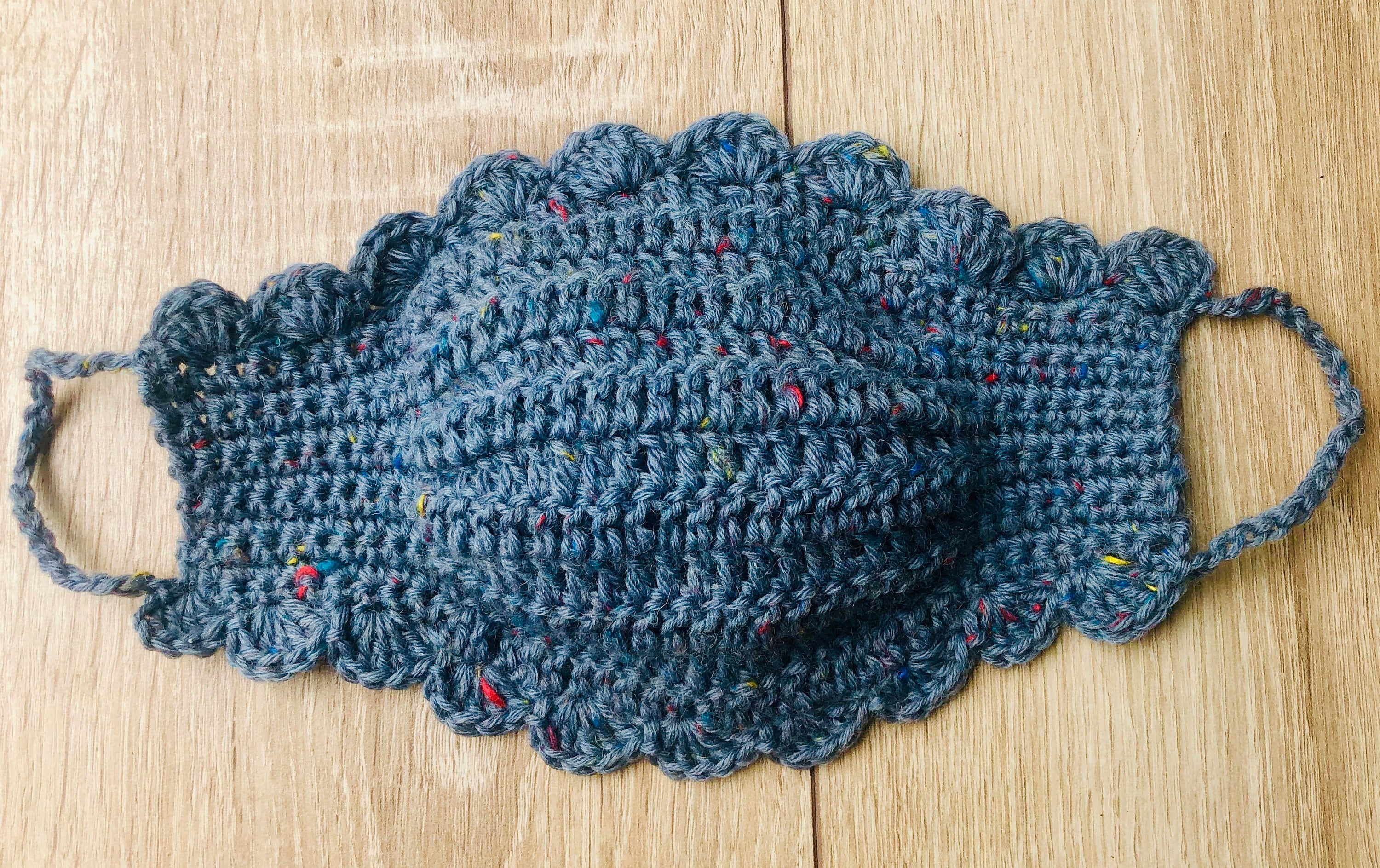 Crochet Face Mask With Shell Stitch Crochetlyn - Etsy