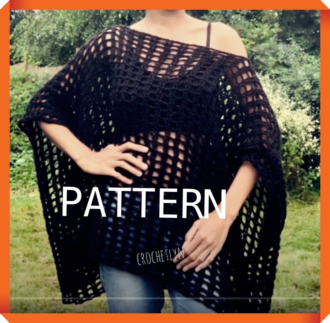 Crochet Poncho Top Pattern: Airy Boho Cover-up (digital Download) - Etsy