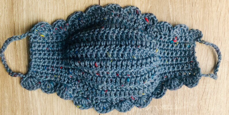 Crochet Face Mask With Shell Stitch Crochetlyn - Etsy