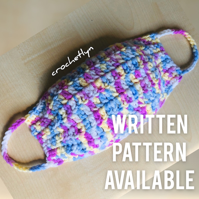 Crochet Face Mask WRITTEN PATTERN , Face Mask Cover Up, Adult Size ...