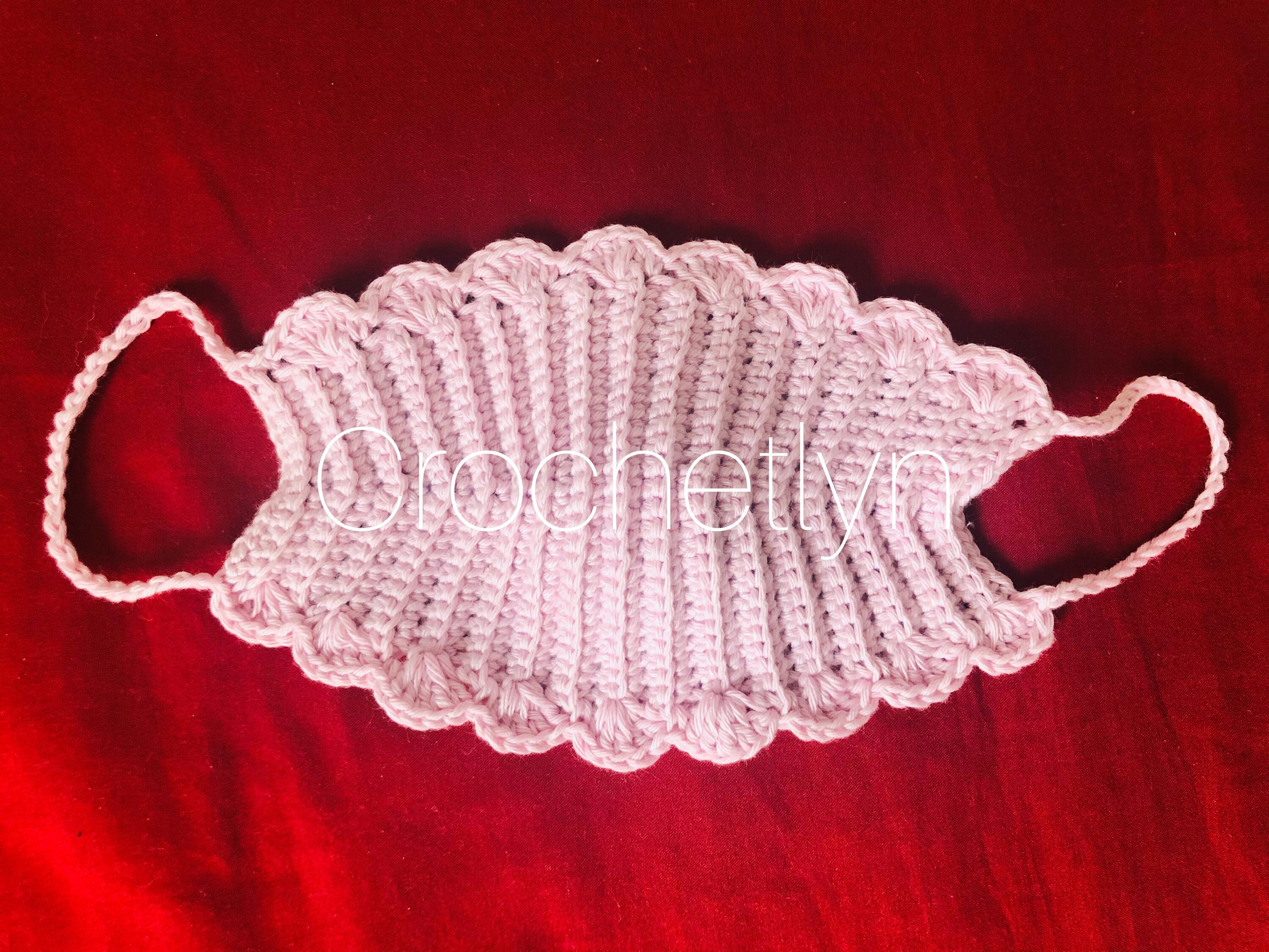 Crochet Face Mask With Shell Stitch Pdf Pattern Crochetlyn - Etsy
