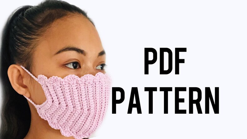 Crochet Face Mask With Shell Stitch Pdf Pattern Crochetlyn - Etsy