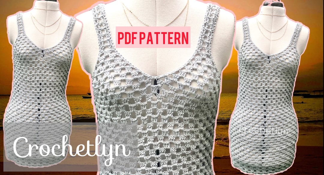 Crochet Bikini Cover up Pattern , Beach Cover Up, Bathing Suit Cover Up ...