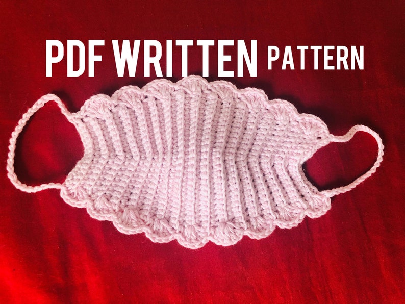 Crochet Face Mask With Shell Stitch Pdf Pattern Crochetlyn - Etsy