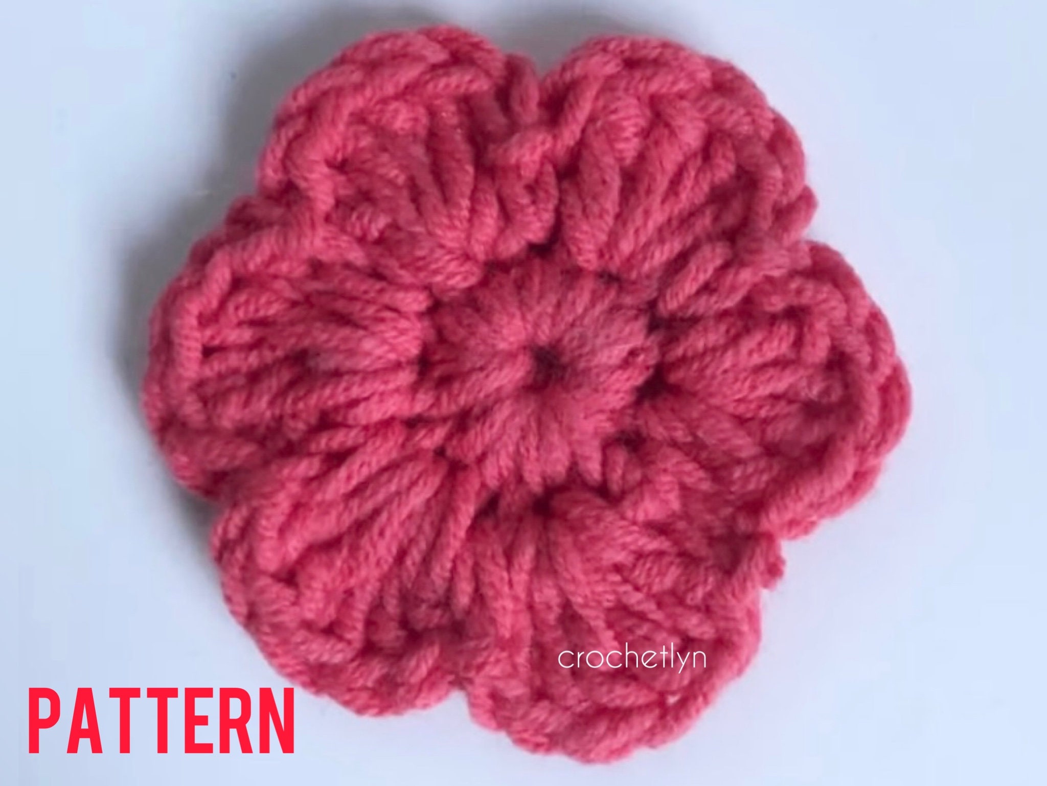 Easy Crochet Flower Pattern for Beginners | Simple 5-petal Flower PDF ...