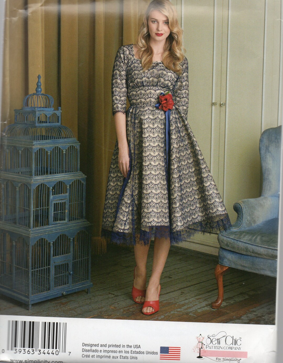 Out of Print Simplicity Sew Chic Pattern 0934 RETRO DRESS With Lace ...
