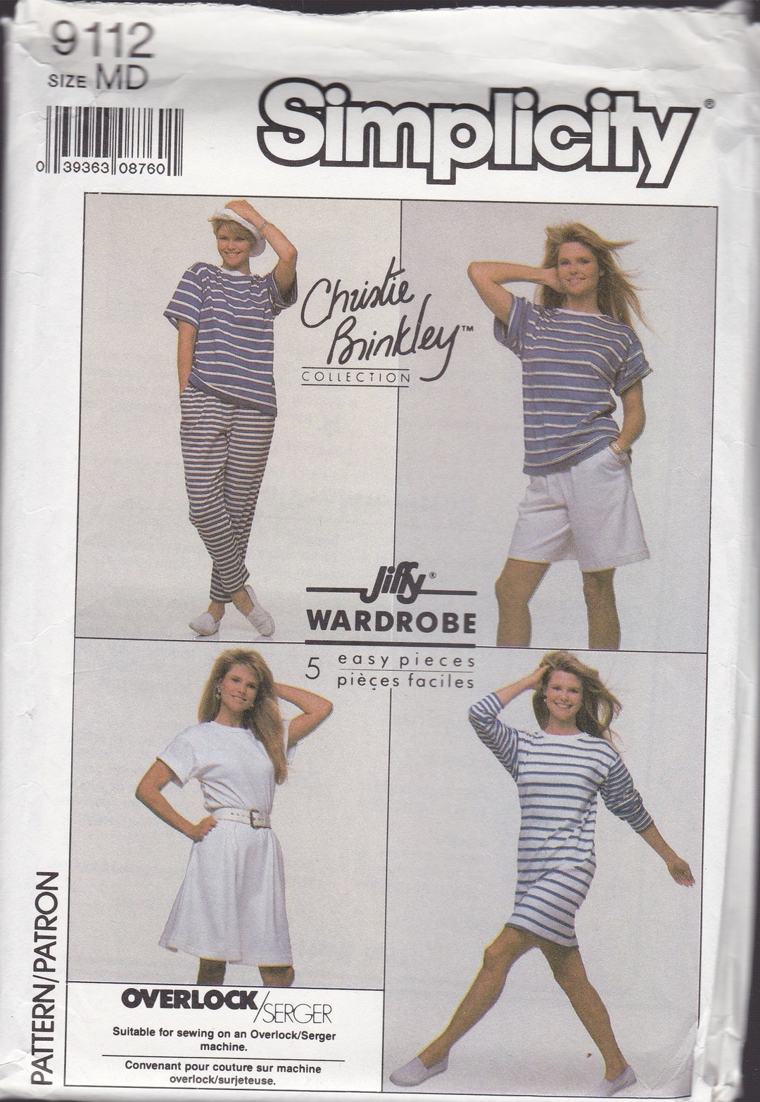 CHRISTIE BRINKLEY Vintage 1989 Simplicity JIFFY Wardrobe Pattern 9112 ...