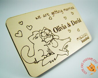 Cat Save the Date - Etsy