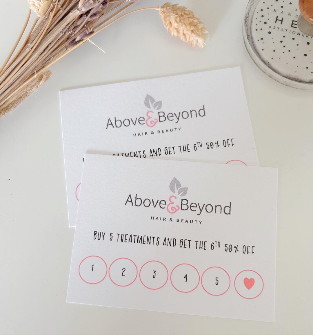 Custom Loyalty Cards Personalised Reward Cards Choice of Colours 8X6 ...