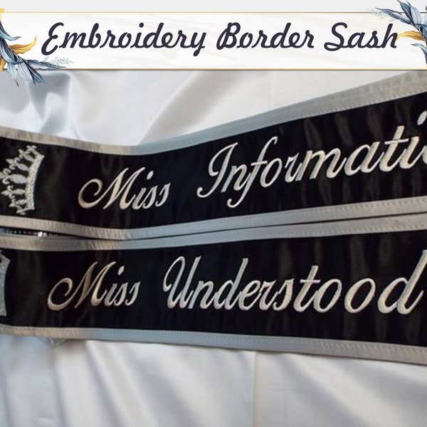Embroidered Sash - Etsy