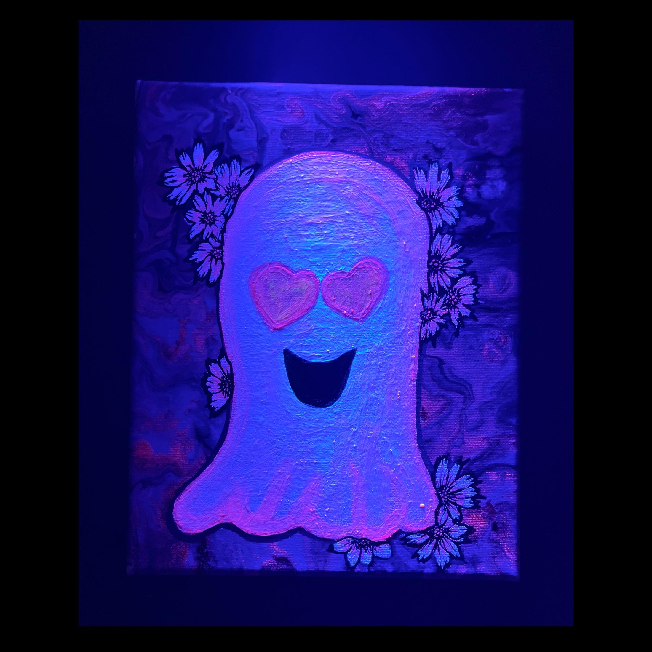 Pink Floral Ghost Acrylic Painting - Etsy