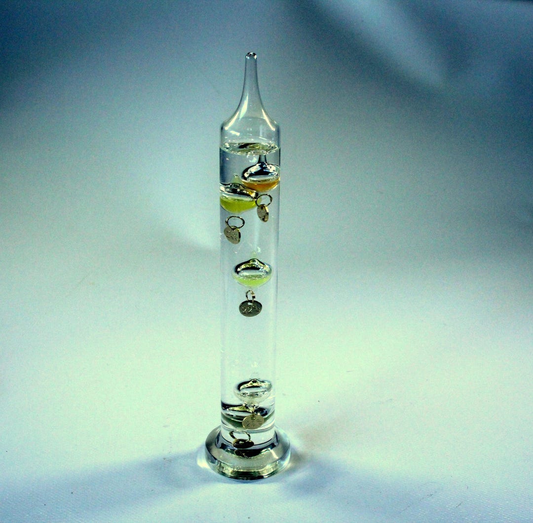 Small Galileo Glass Thermometer Handmade Vintage Mid Century, Small ...