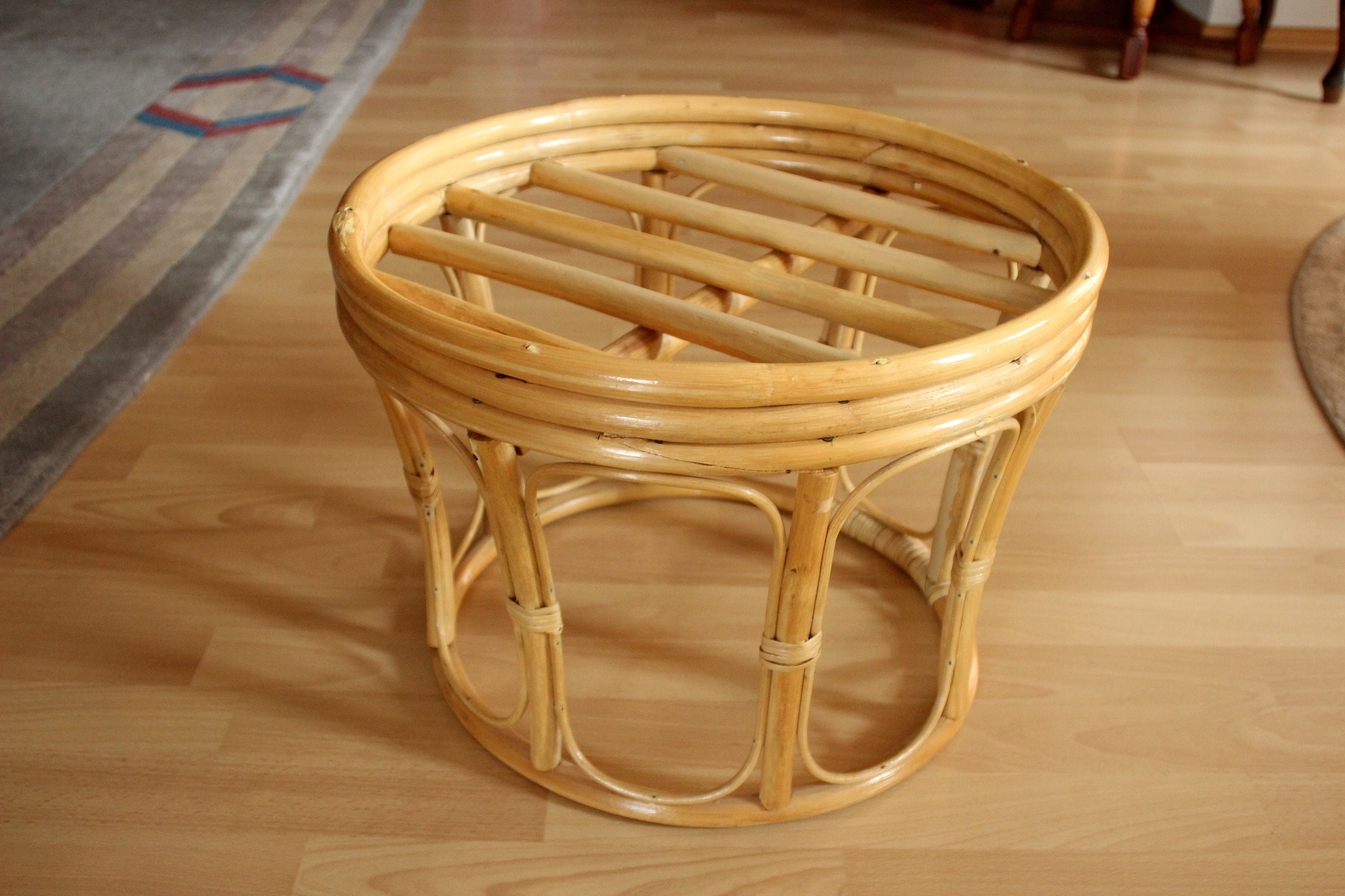 Bamboo Rattan Side Table Without Glass Plate Flower Stool - Etsy