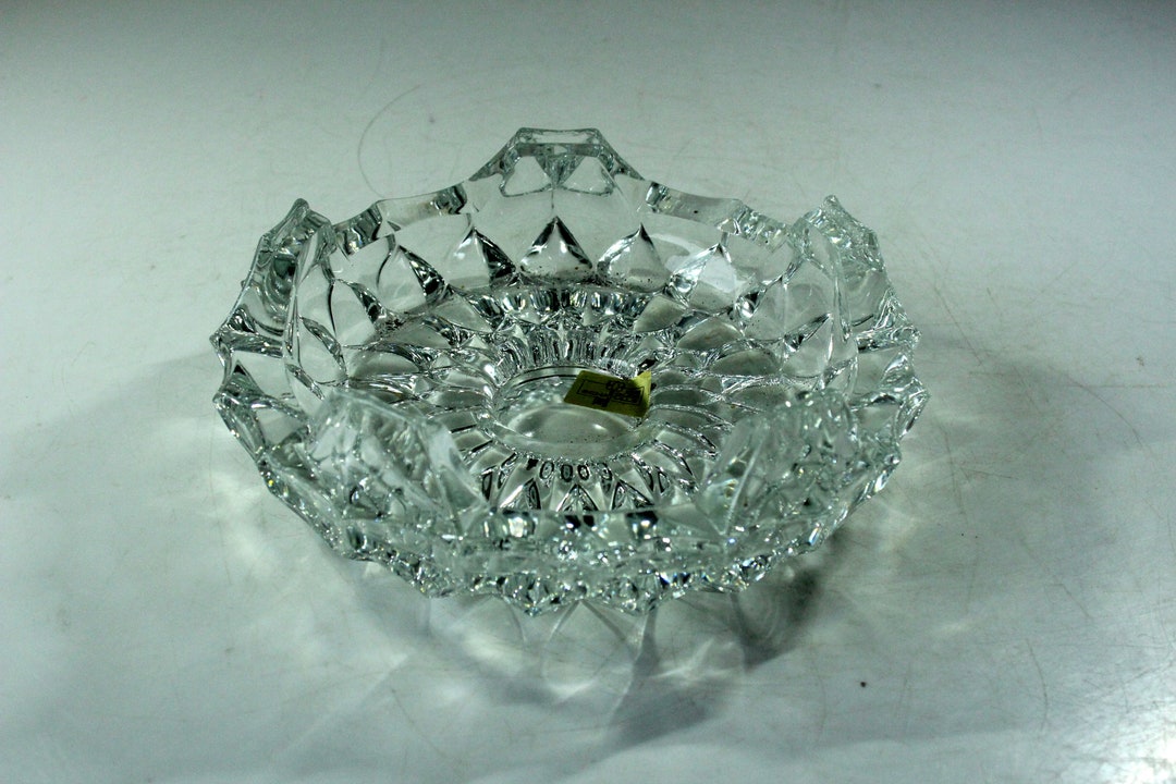 Lead Crystal Ashtray, Heavy Version From the 1970s, Vintage, Mid Century, Ashtray Solid Lead ...