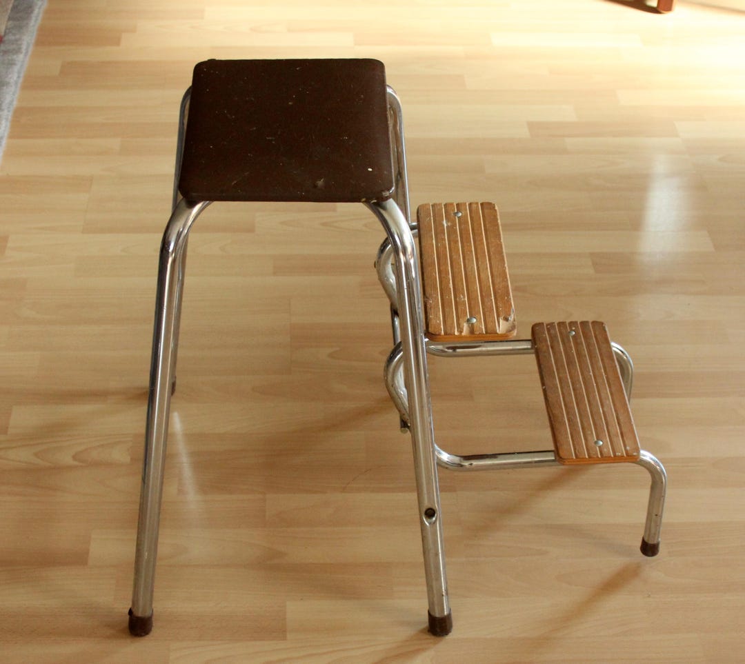 Stable Step Stool, Foldable Step Stool, Workshop Stool From the 1970s ...