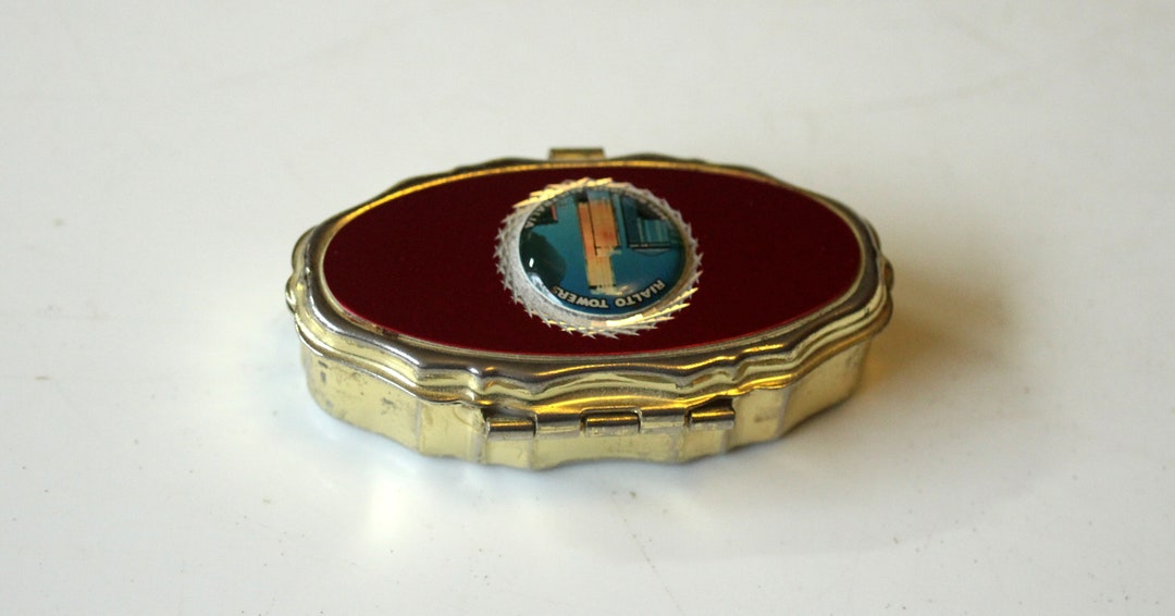 Rare Pill Box With Rialto Towers Melbourne Australia Souvenir Jewelry ...