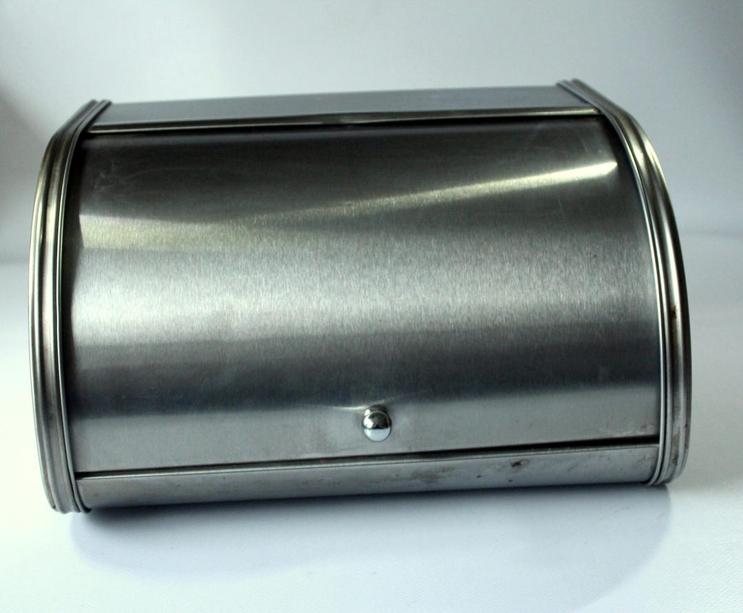 Small Metal Bread Box, Bread Cupboard, Vintage, Mid Century, Metal Roll ...