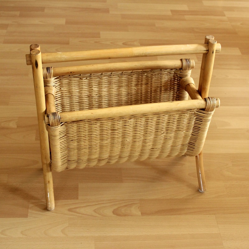 Bamboo Magazine Rack - Etsy