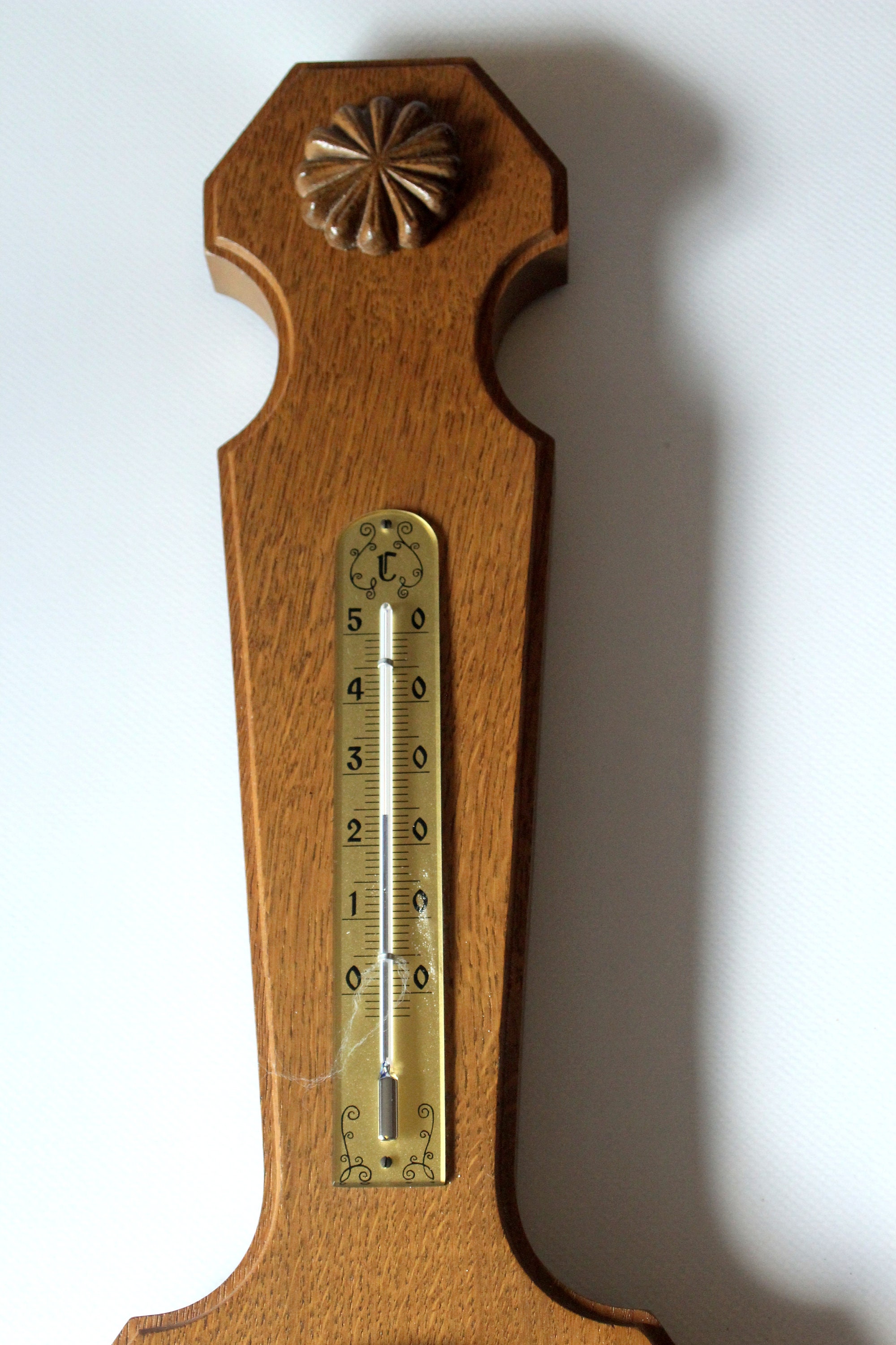 XL Vintage Weather Station Wood (oak) Metal Glass Weather Display ...