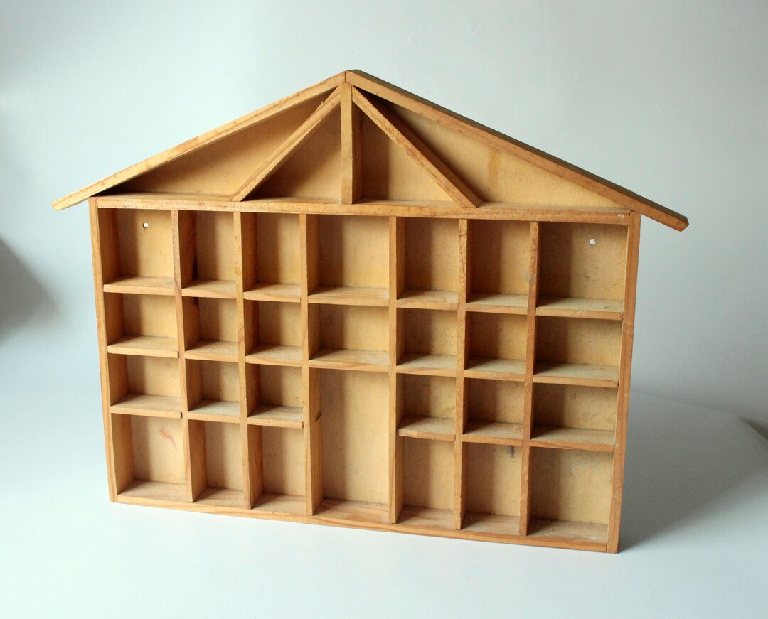 Pretty Display Case From the 1970s Wall Shelf Collecting Handcrafted ...