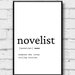 Novelist Definition Art Print: Gift for Writers (digital Download) - Etsy