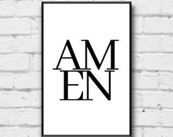 Amen Wall Art Digital Download Printable Wall Decor | Etsy