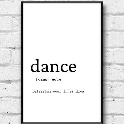 DANCER DEFINITION PRINT Digital Download Printable Wall | Etsy