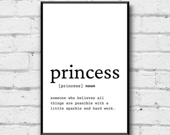 Princess Art Print, Ice Queen Printed and Shipped, Girl's Room Art ...